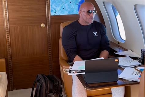 Watch Dwayne Johnson Uses The Force To Finish His Work During Plane Ride In Funny Video