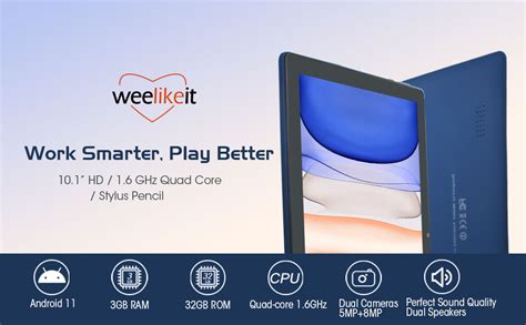Weelikeit Tablet 10 Inch Android 11 Tablet With 5g Wifi Ax Wifi6 3gb Ram 32gb Rom