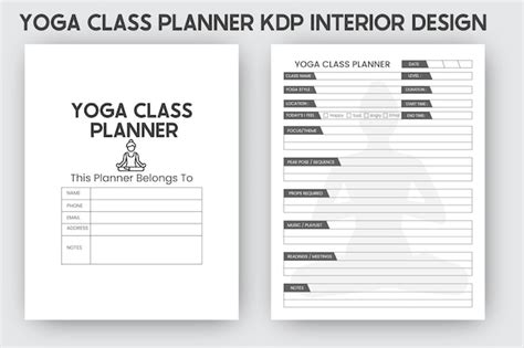 Yoga Class Planner 2023 2024 Kdp Interiors Template Designs Premium