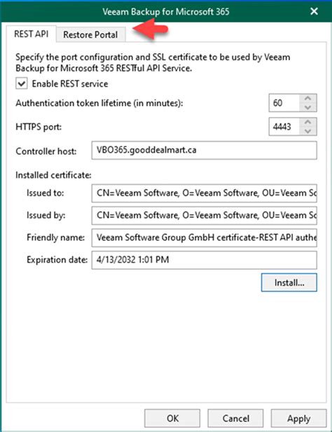 How To Configure The Rest Api And Restore Portal On A Separate Server