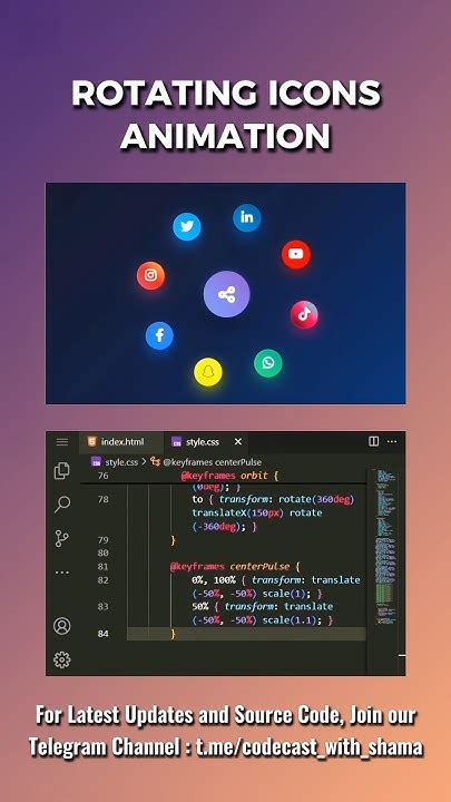 Rotating Icons Animation Html Css Js Ytshorts Viral Coding Programming Youtube