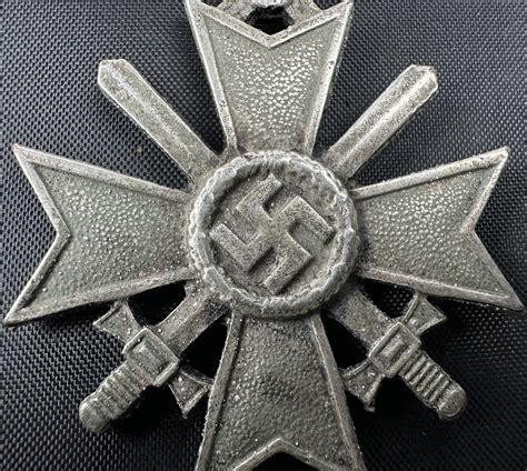 Ww2 German Nazi Rare Knight Cross Of The War Merit Cross With Swords By