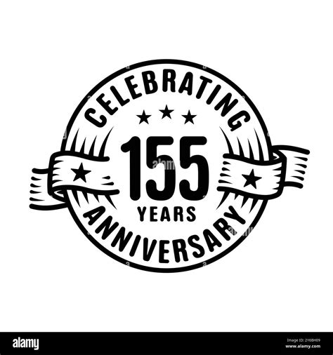 155 Years Logo Design Template 155th Anniversary Vector And