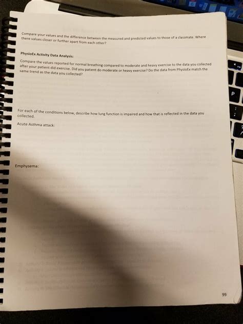 Solved Physioex Activity Data Analysis 1 Compare The