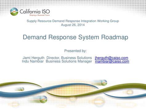 Ppt Demand Response System Roadmap Presented By Jami Herguth