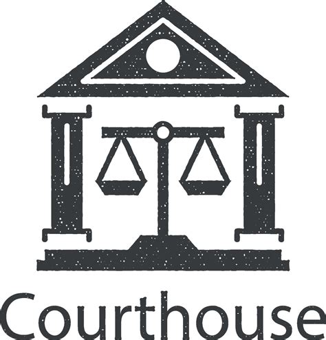 Courthouse Vector Icon Illustration With Stamp Effect 38035873 Vector