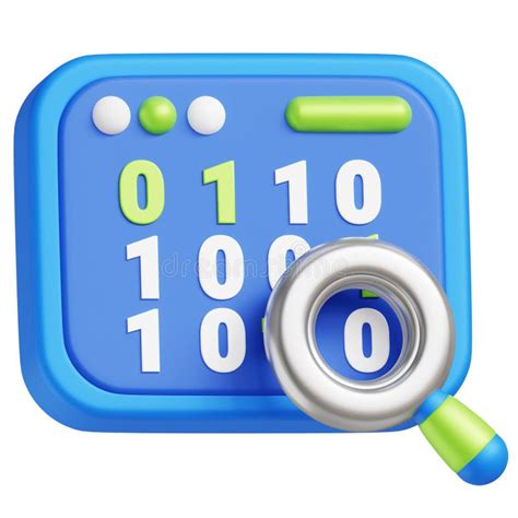Binary Code 3d Icon Stock Illustration Illustration Of Magnifying