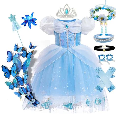 Girl Cinderella Princess Dress Halloween Christmas Ball Gown Girls