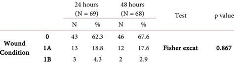 Wound Assessment Among Study Participants Using Southampton Wound Scale