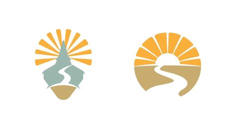 Premium Vector Sun Path Logo Icon Clipart Vector