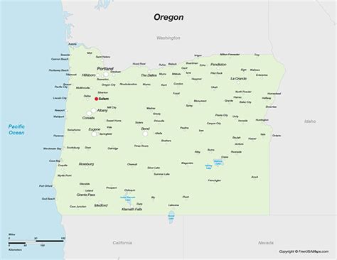 Free Printable State Maps Of Oregon Free Usa Maps