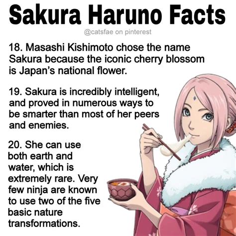 Sakura Facts 🌸 Sakura Haruno Naruto Facts Sakura Uchiha