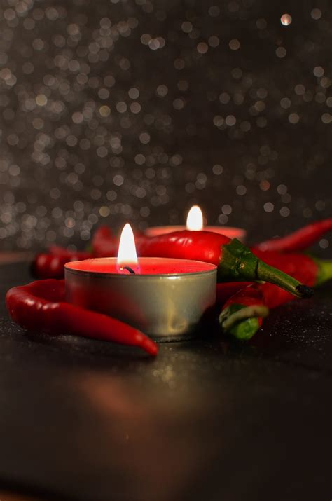 Gambar Bunga Merah Warna Hari Natal Penerangan Lilin Panas