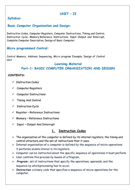 Solution Computer Organization Basic Computer Organization And Design