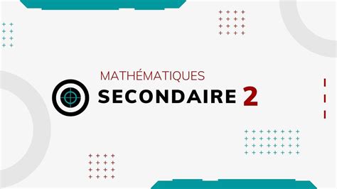 Question Math Secondaire 2 Au Québec