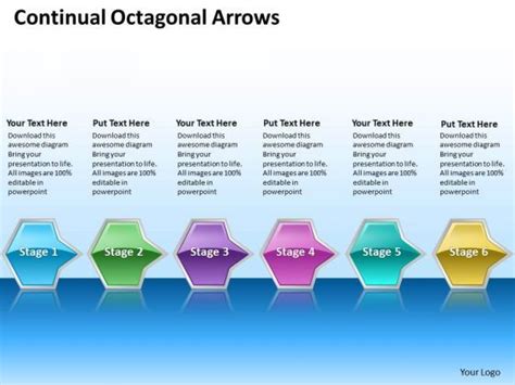 Ppt Continual Series Of Octagonal Arrows Layouts PowerPoint Free Stages Templates