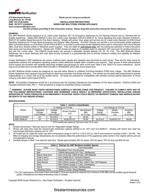 Wheelock Weatherproof Horn Strobe Data Sheet At Mason Hurley Blog