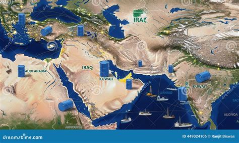 Strategic Map Of Strait Of Hormuz Shipping Routes And Oil Tanker