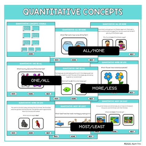 Quantitative Concepts Speech Therapy Boom Cards™️ Digital Activities Allison Fors Inc