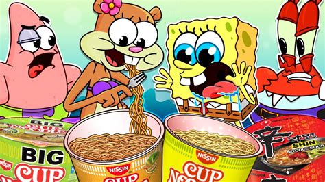 Animation Spongebob Mukbang Convenience Store Food Spicy Noodles