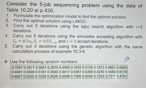 Solved Consider The 5 Job Sequencing Problem Using The Data