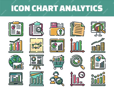 Premium Vector Icon Chart Analytics Vector Illustration Set
