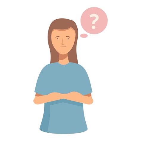 Premium Vector Woman Contemplating With Question Mark Thought Bubble
