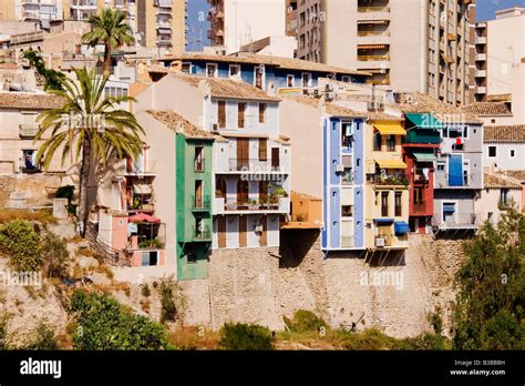 Houses And Apartments La Vila Joiosa Benidorm Alicante Spain Stock