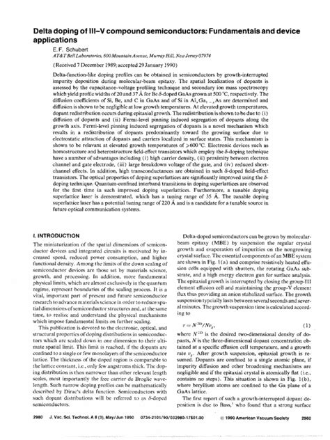 1990 Schubert Jvst Delta Doping Of Iii V Compound Semiconductors