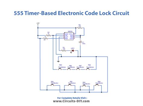555 Timer Based Electronic Code Lock Circuit
