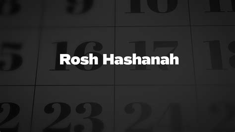 Rosh Hashanah List Of National Days