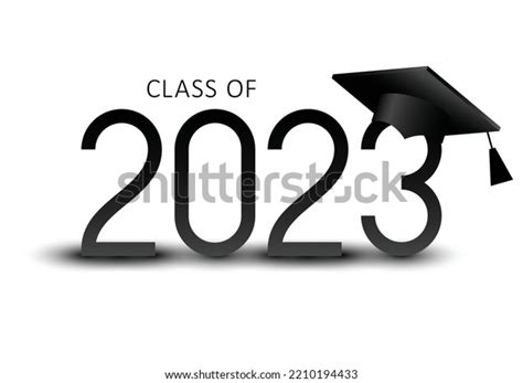 Class 2023 Elegant Card Black Gold Stock Vector Royalty Free