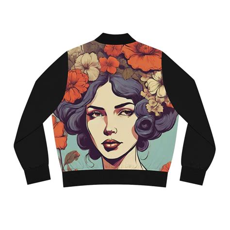 Vintage Floral Bomber Jacket Womens Spring Fashion Outerwear Etsy