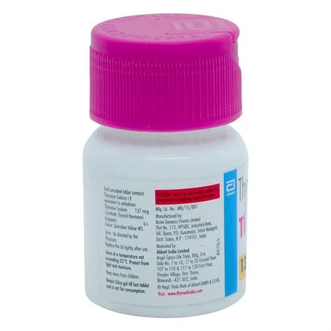 Thyronorm Levothyroxine Tablets 137mcg Bottle Of 120 At ₹ 240 Bottle In Mumbai