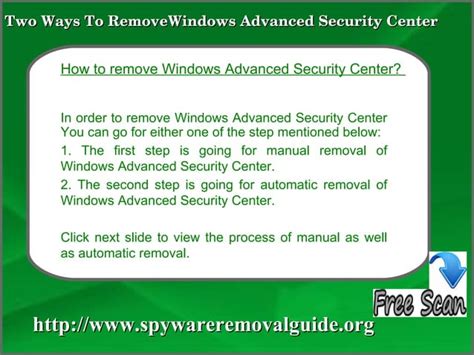 Get Rid Of Windows Advanced Security Center Ppt