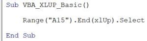 Excel VBA XLUP Syntax Examples How To Use