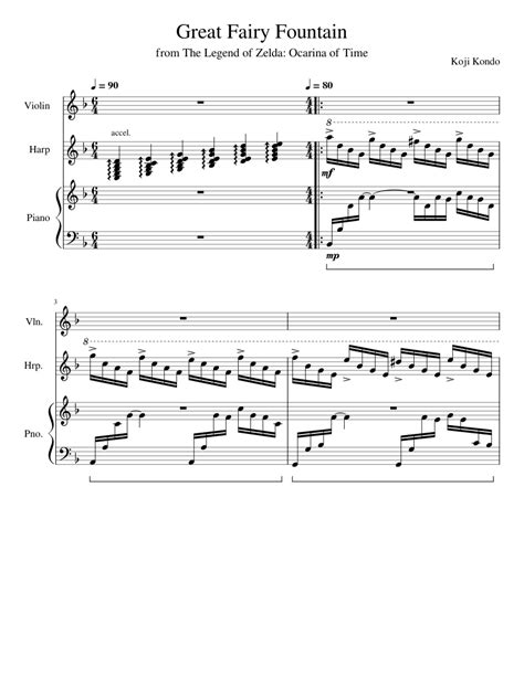The Legend Of Zelda Ocarina Of Time Great Fairy Fountain Sheet Music