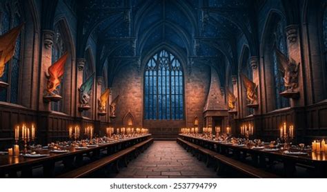 Indoor Photo Hogwarts Great Hall Dinner — изображение созданное ИИ