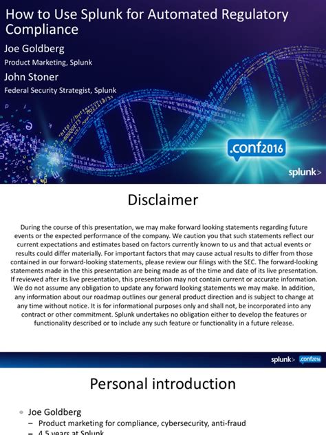 How To Use Splunk For Automated Regulatory Compliance Pdf Pdf