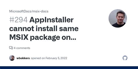 Appinstaller Cannot Install Same Msix Package On Another Pc Account On The Same Machine · Issue