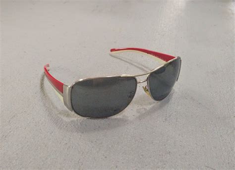 Prada Prada Sunglasses Spr75g Aviator Red White Gray Lens Grailed