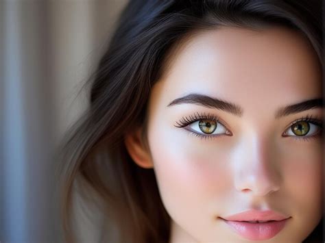 Premium Photo A Woman With Brown Or Blue Eyes And Brown Hair