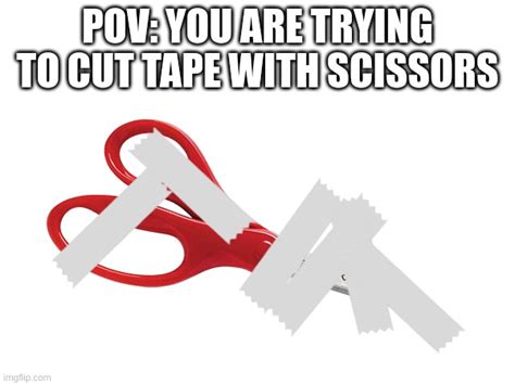 Oops The Tape Got Stuck To My Scissors Imgflip