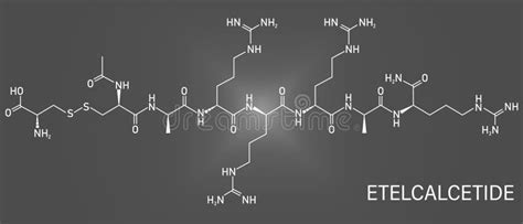 Etelcalcetide Drug Molecule Skeletal Formula Stock Vector