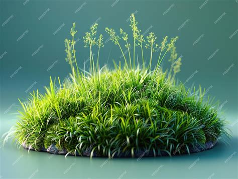 Grass 3d Ground Land Green Field Earth Garden Soil Isolated Background