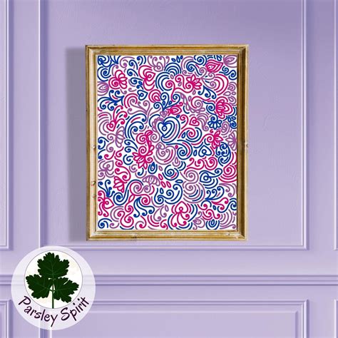 Bisexual Flag Colors Doodle Digital Art Print Subtle Biseuxal Pride