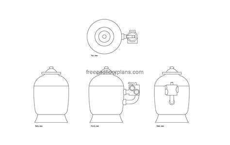 Swimming Pool Sand Filter Free Cad Drawings