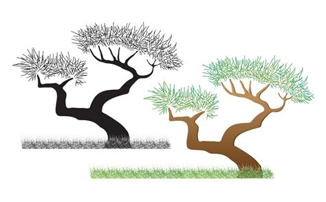 Vector Trees On A White Background 11998774 Vector Art At Vecteezy