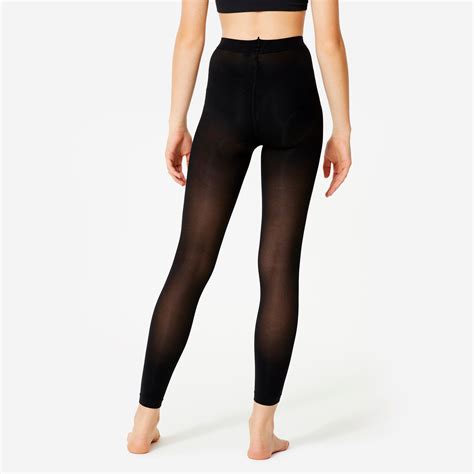 Girls Footless Ballet Tights Black Decathlon