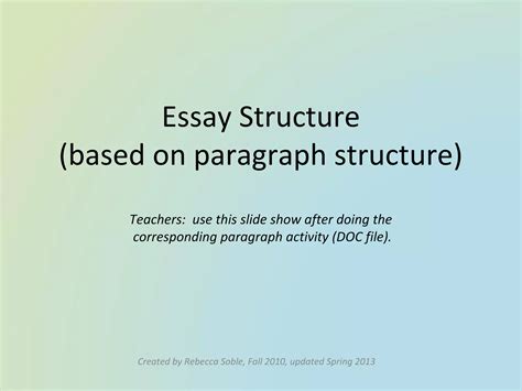 Essay Structure Introduction Ppt